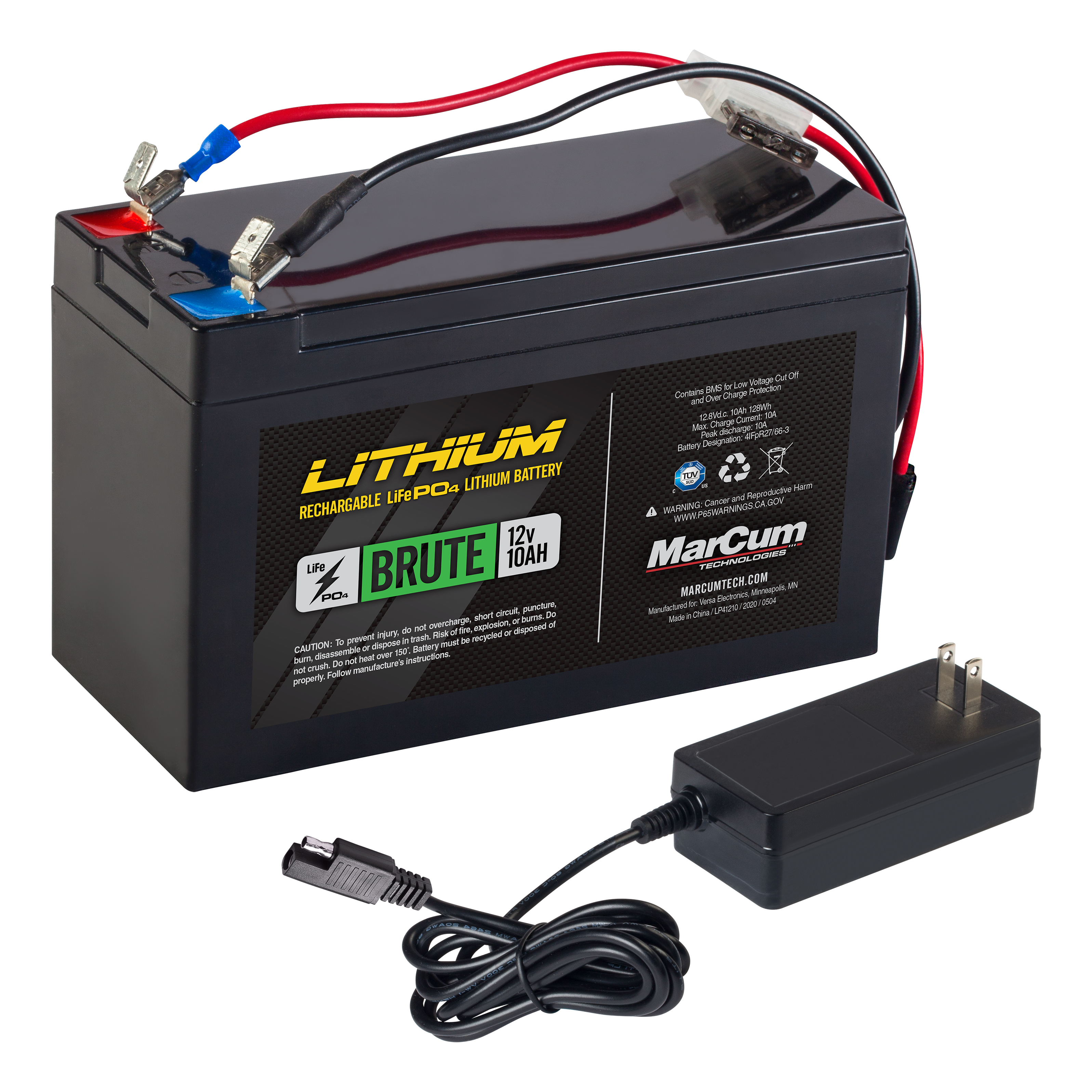 MarCum Brute 12V 10A Lithium LiFeP04 Marine Battery | Cabela's
